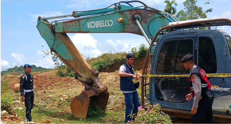 Polisi Sidak Lokasi Penambangan Emas Ilegal di Beutong Nagan Raya